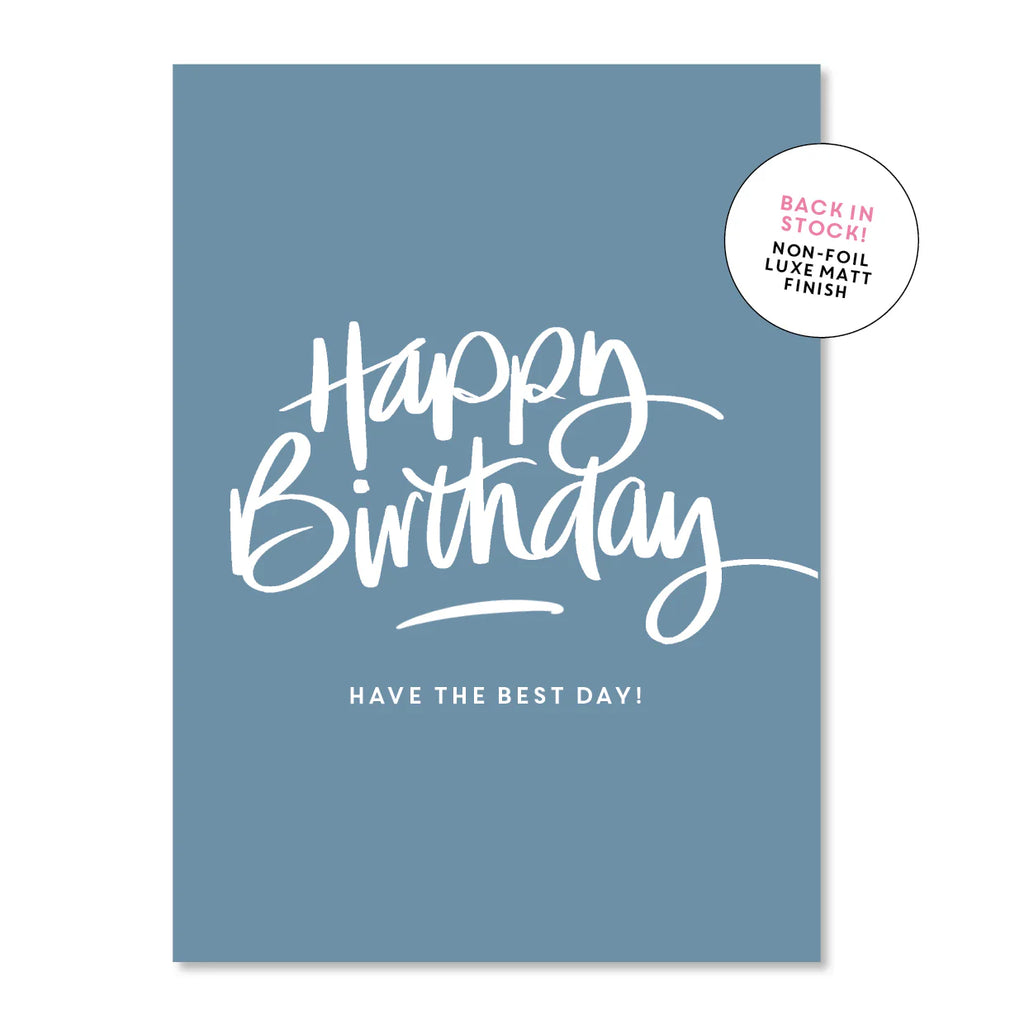 Birthday Script Blue | Greeting Card – Whatever Mudgee