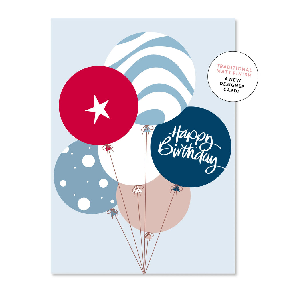 Blue Birthday Balloons | Greeting Card – Whatever Mudgee