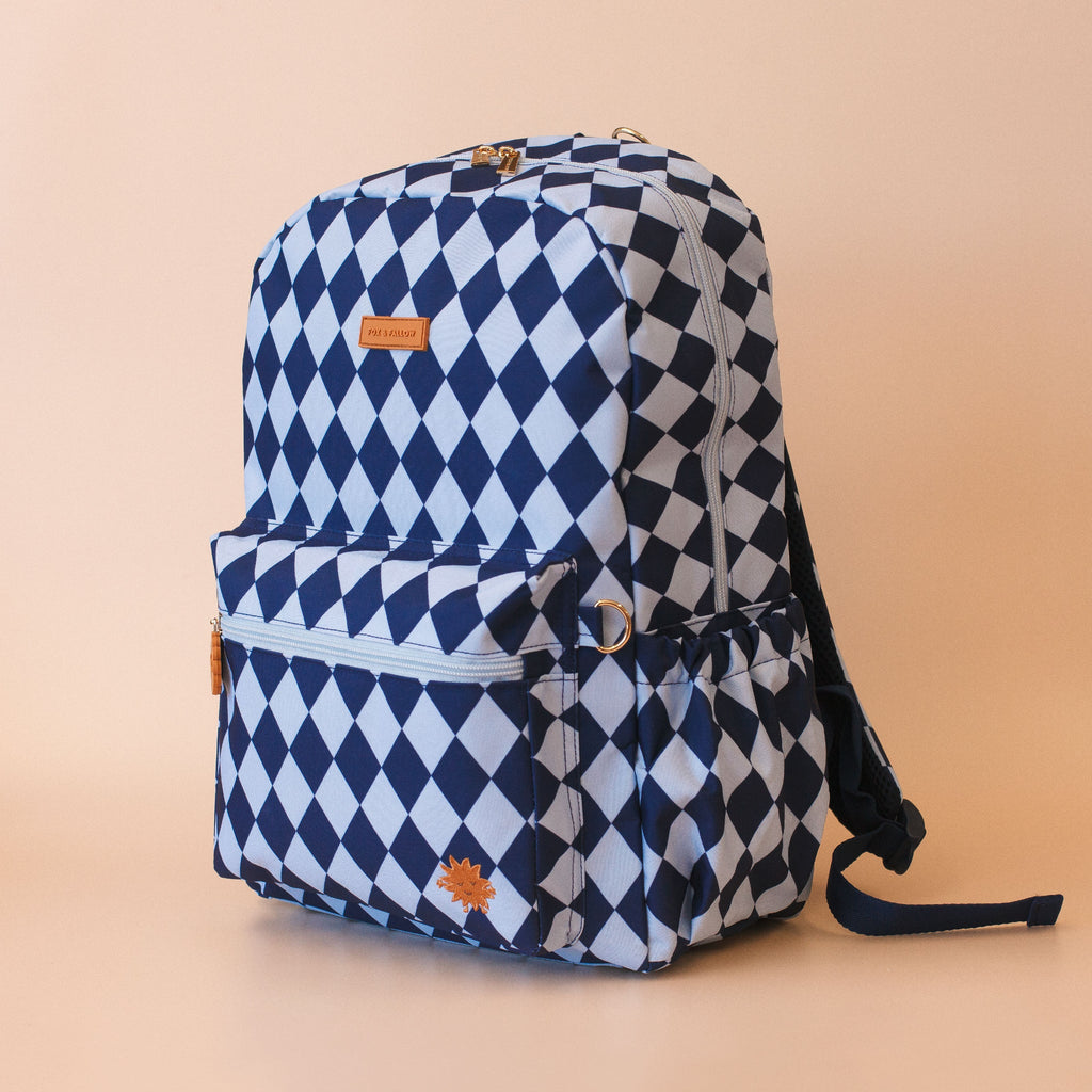 Navy Diamonds Backpack – Whatever Mudgee