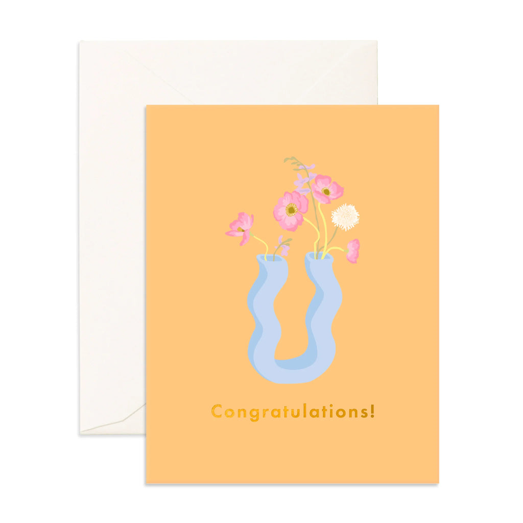 Congratulations Wiggle Vase Greeting Card – Whatever Mudgee