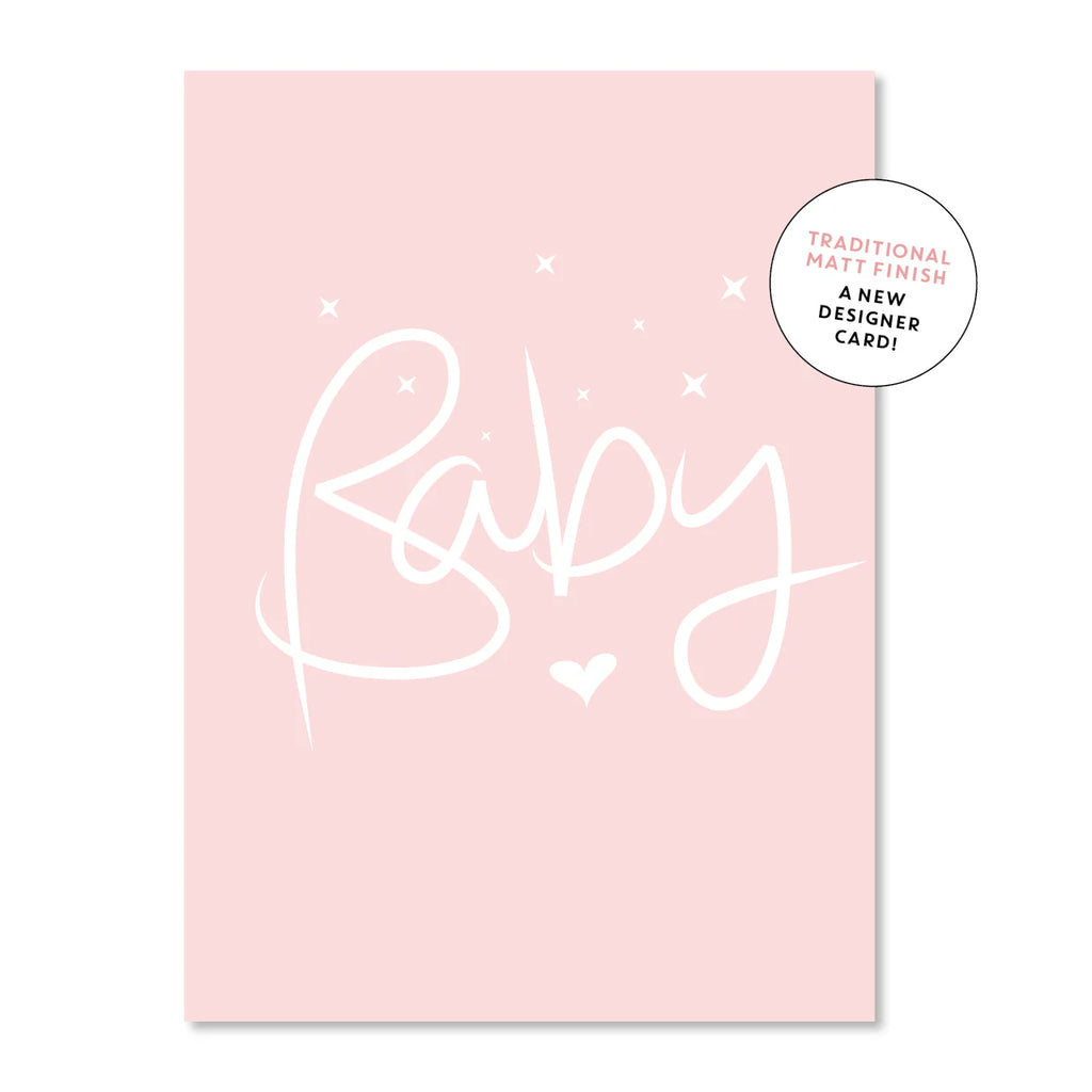 Baby Script Pink | Greeting Card – Whatever Mudgee