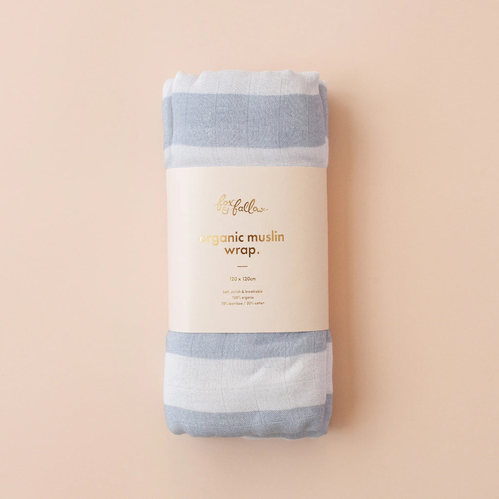 Cloud Stripe Organic Muslin Wrap Swaddle – Whatever Mudgee