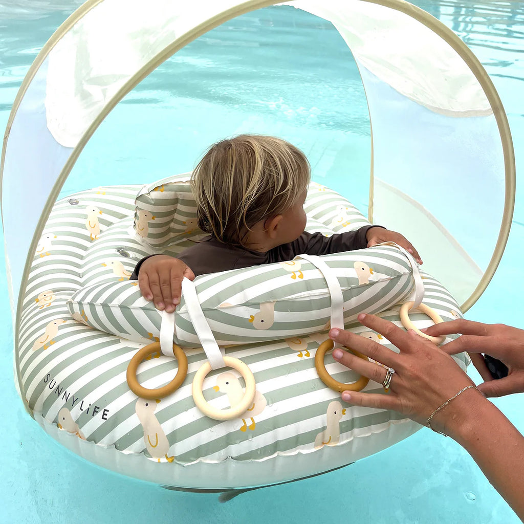Interactive Baby Float | Duck Sage Stripe – Whatever Mudgee
