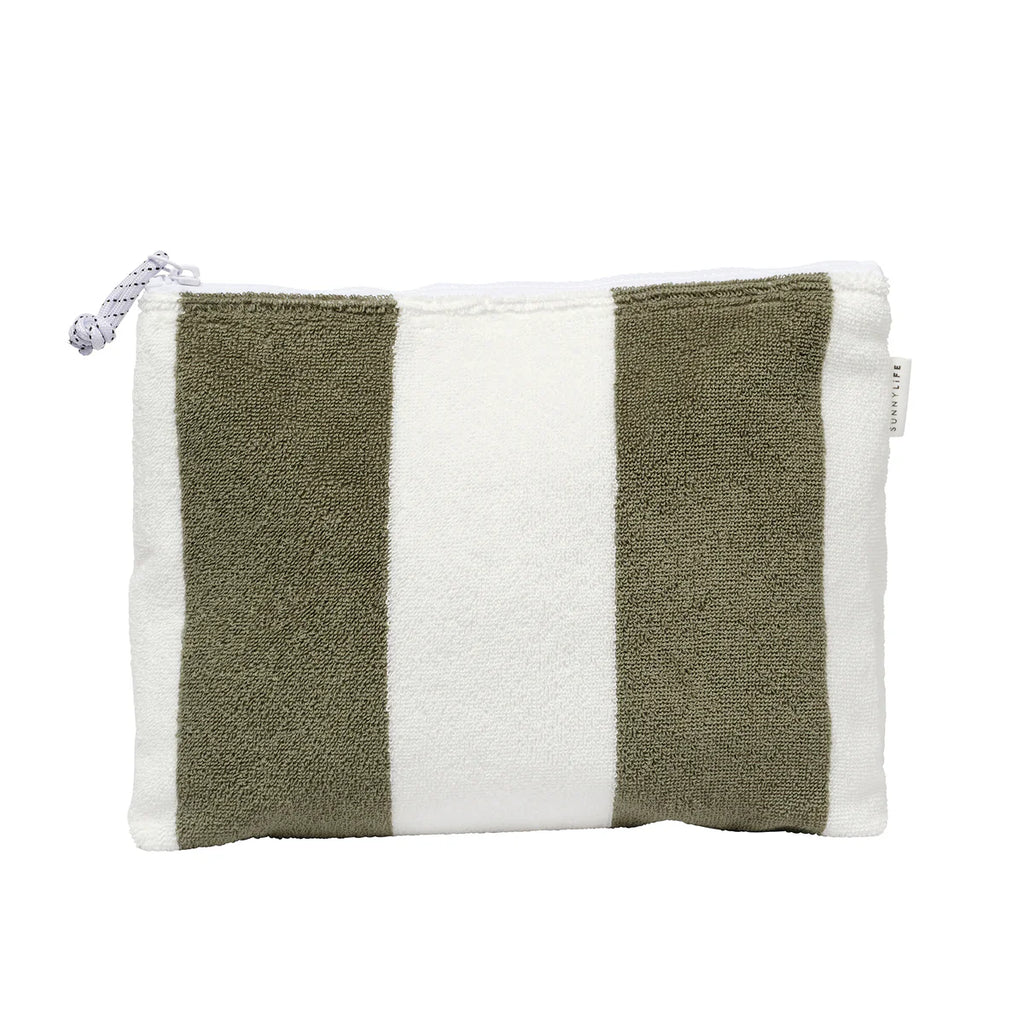 Terry Beach Pouch | The Vacay Olive Stripe – Whatever Mudgee