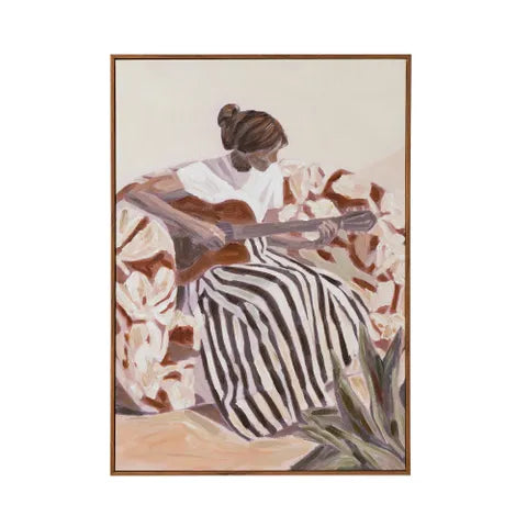 Brittany Teak Frame Oil Painting – Whatever Mudgee