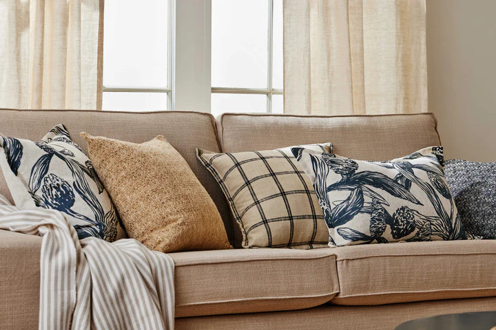 Fowler Tan Feather Cushion – Whatever Mudgee