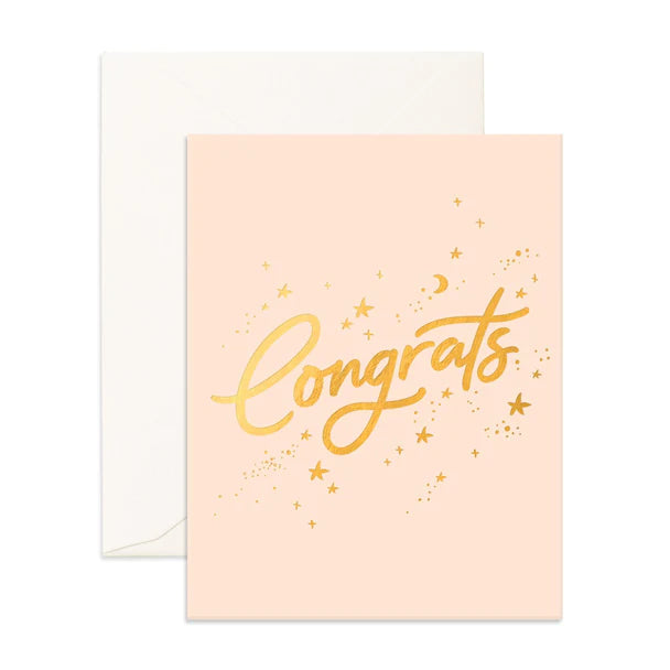 Congrats Stars Cream Greeting Card – Whatever Mudgee