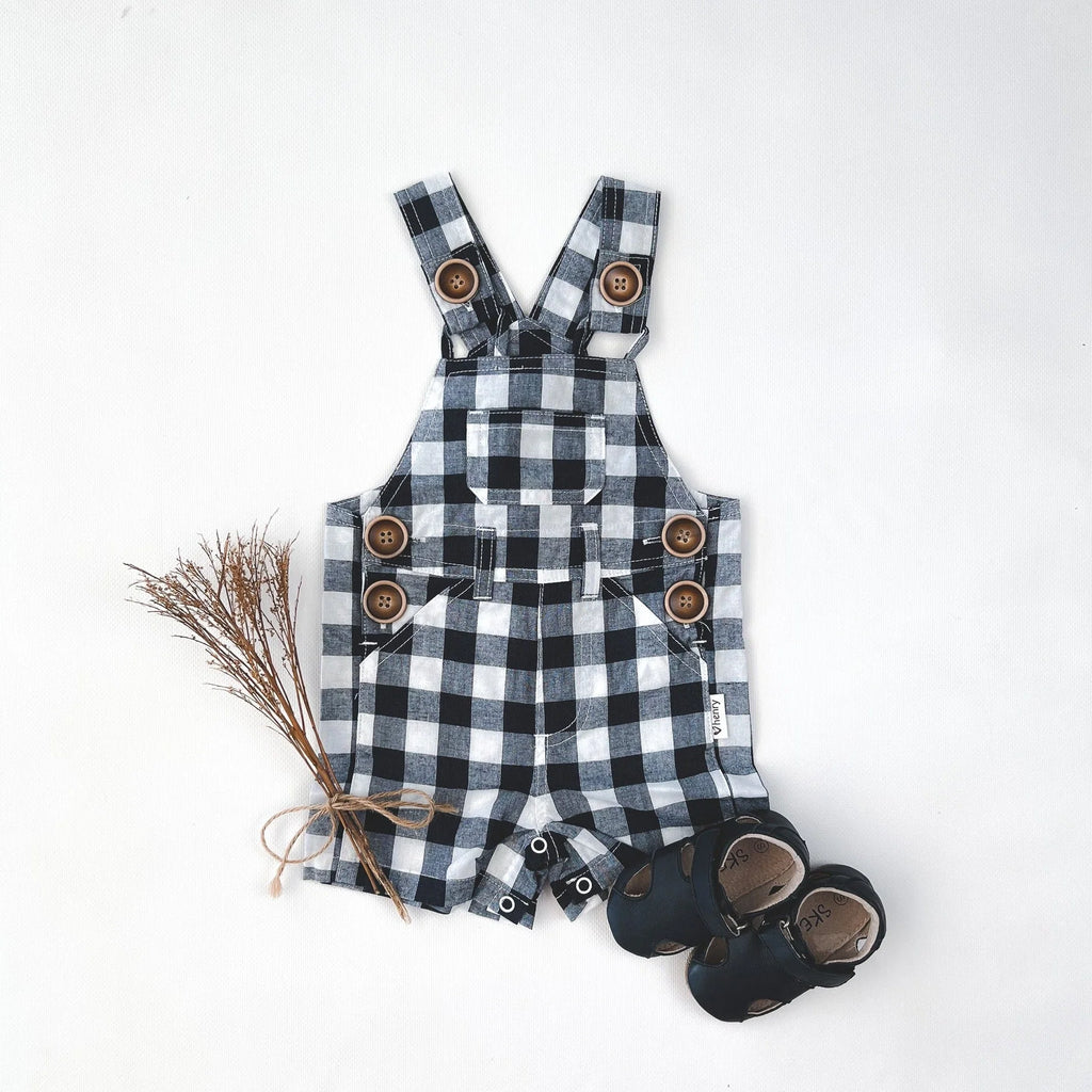 Baby Boys Ned Dungaree | Large Navy Check – Whatever Mudgee